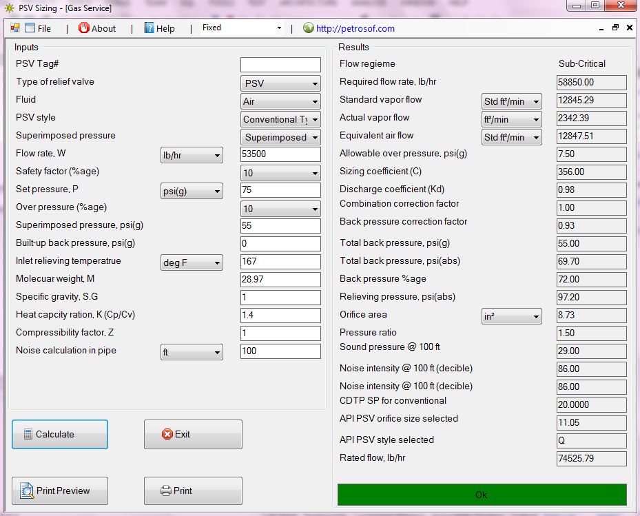 Pressure Safety Valve Solution Software