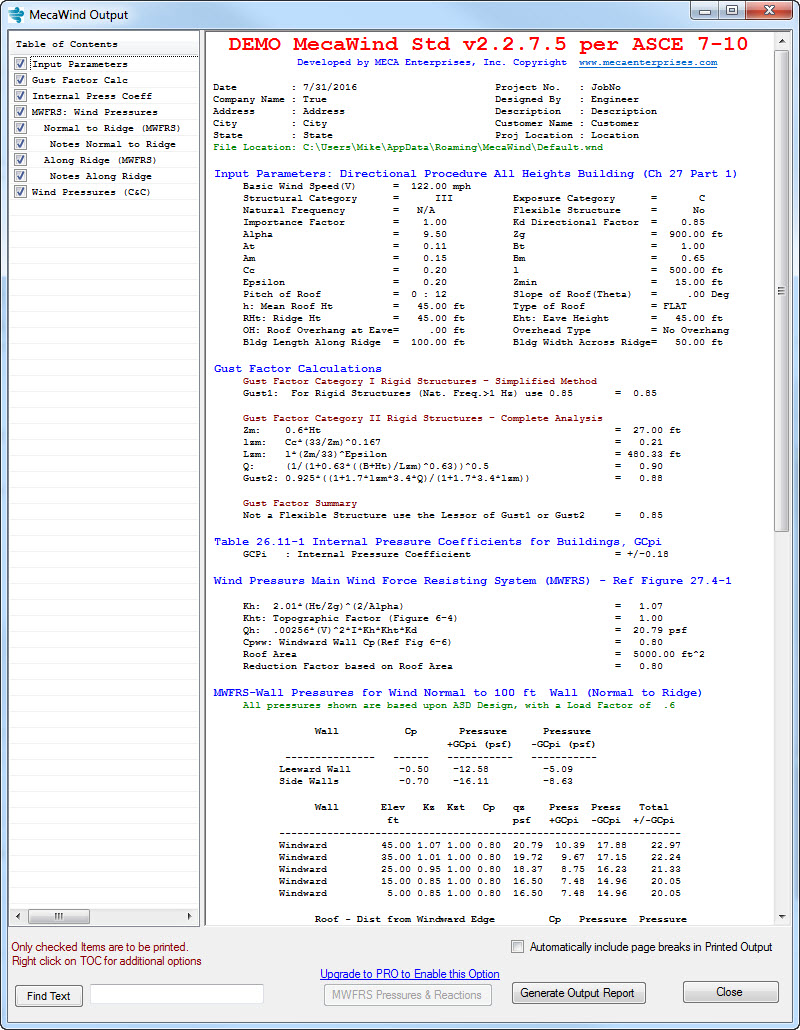 MecaWind Standard Wind Loading Software