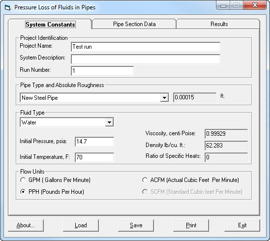 Piping Pressure Loss